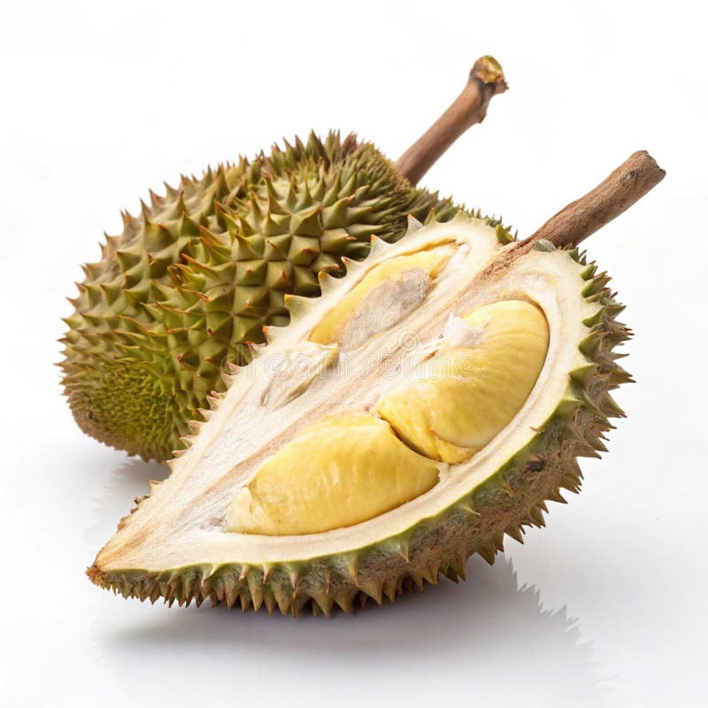 Durian Fruit Isolated on White Stock Illustration - Illustration of ...