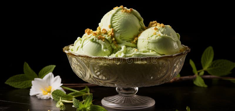 Durian Ice Cream Toppings Made with Nuts, in the Style of Raw Materials ...