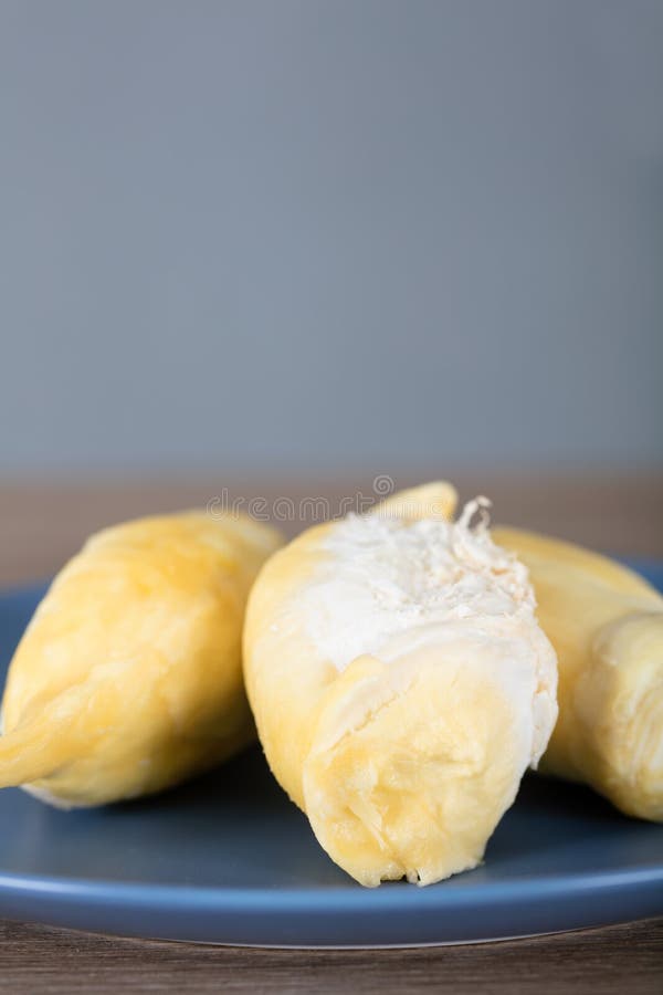 Durian pulp on the plate stock photo. Image of durian - 253527888