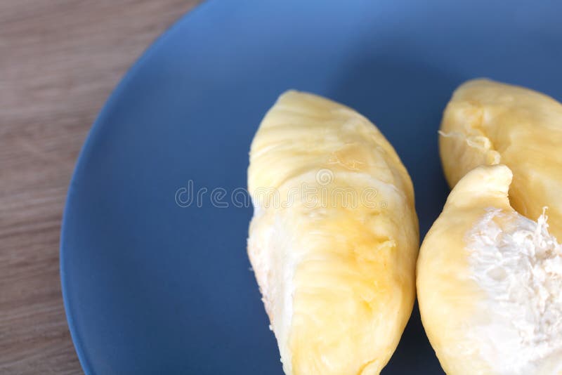 Durian pulp on the plate stock image. Image of life - 253527865