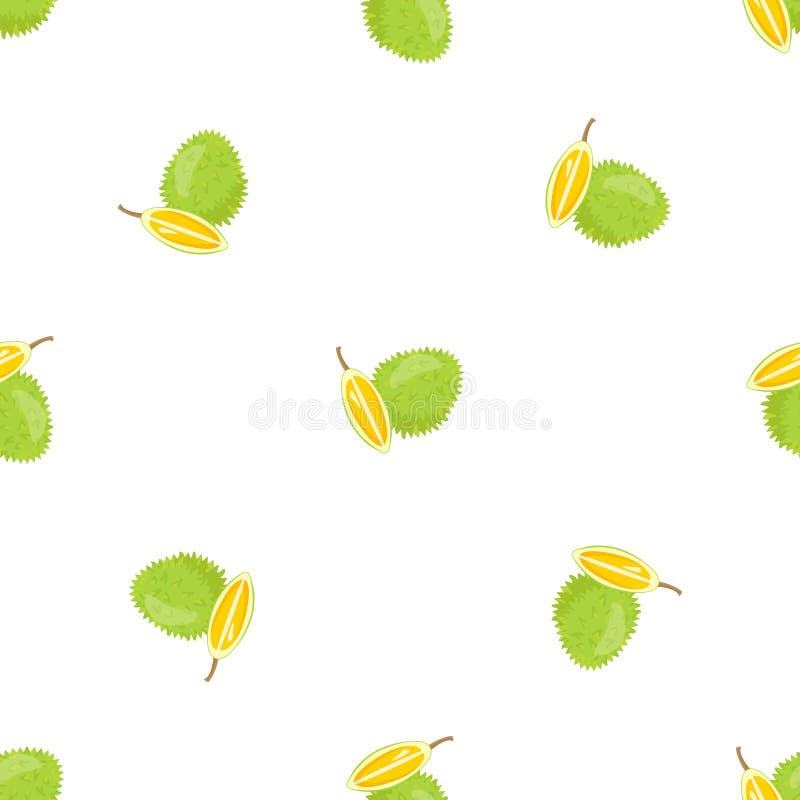 Durian Tropical Pattern Seamless Vector Stock Vector - Illustration of ...