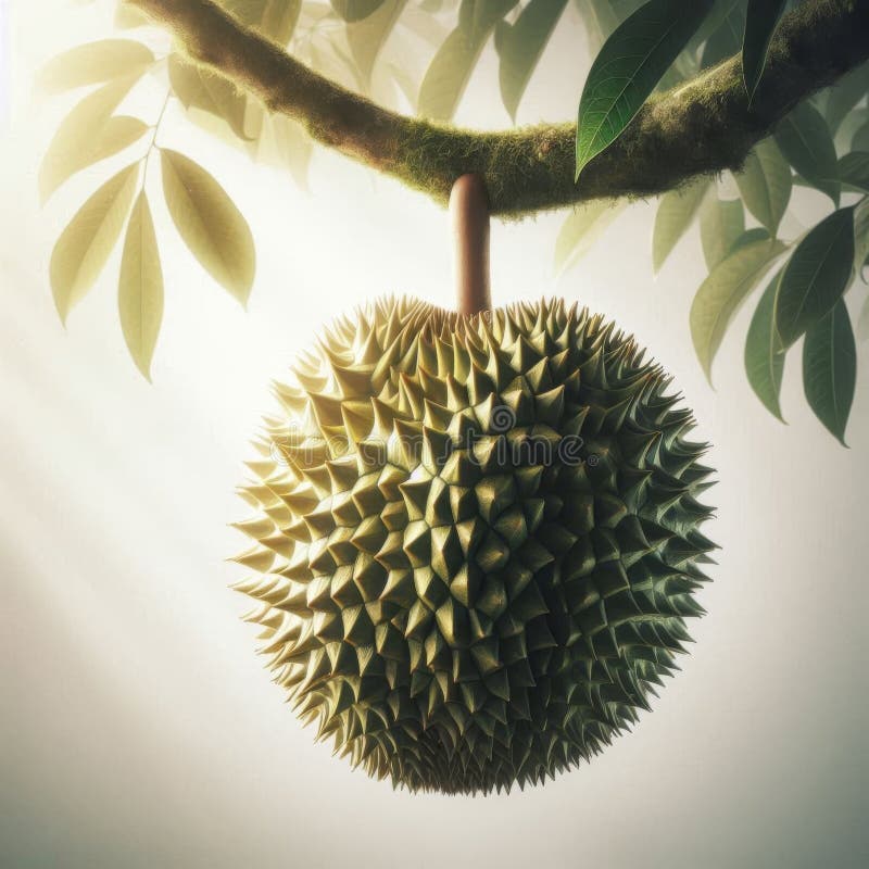 Durians Hanging on the Tree during Fruit Season Stock Illustration ...