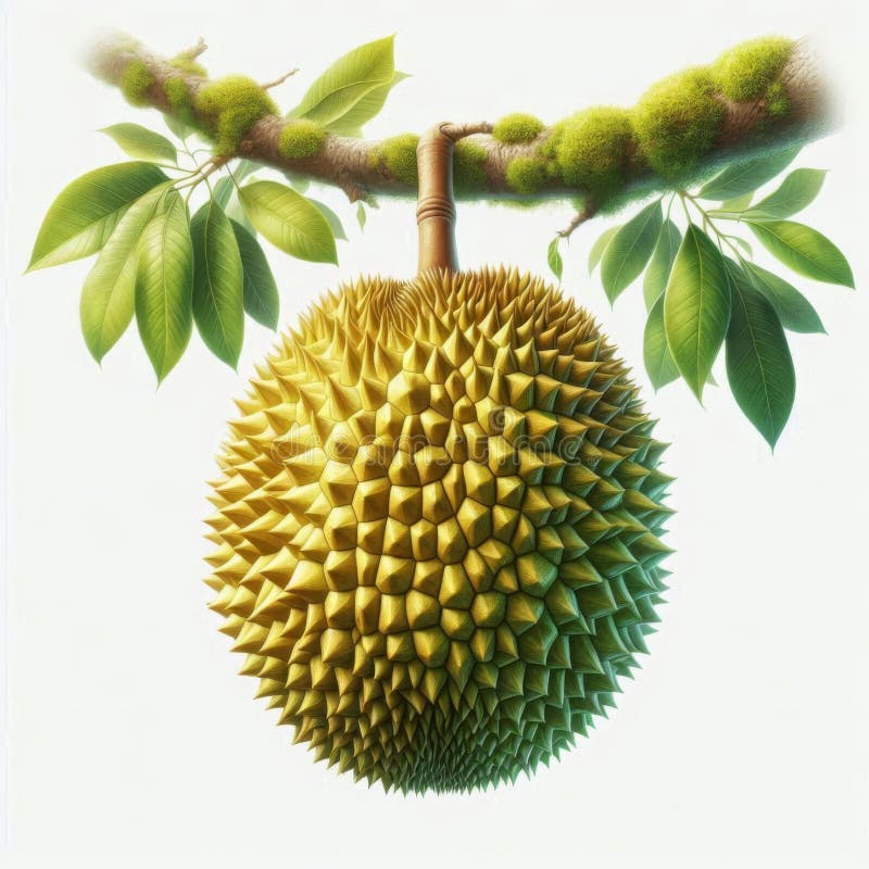Durians Hanging on the Tree during Fruit Season Stock Illustration ...