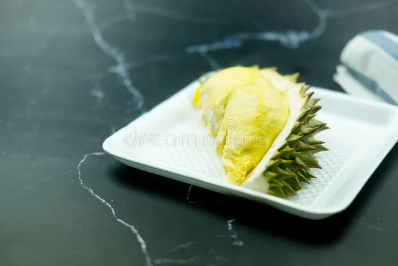 Durians Peeled and Yellow on Foam Box Stock Image - Image of fresh ...