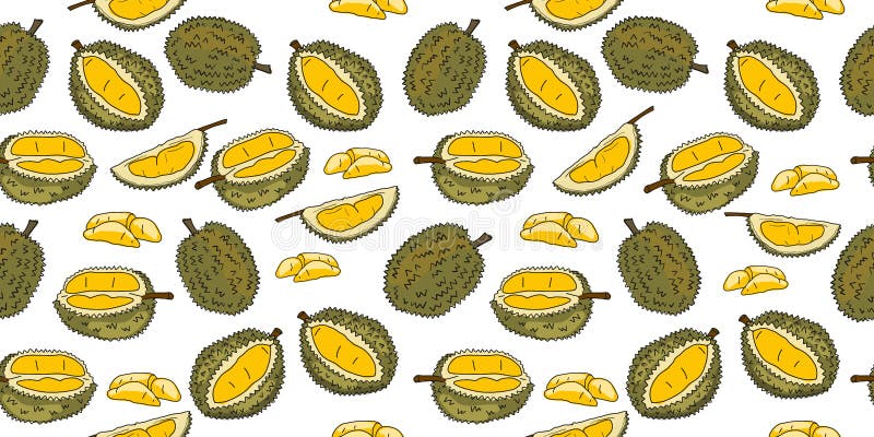 Durians, Seamless Pattern Background for Your Design Stock Vector ...