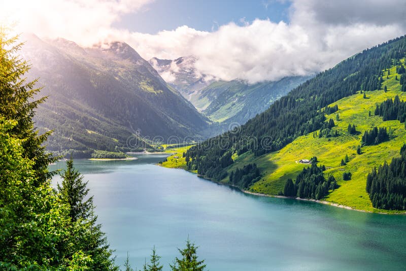 Durlassboden Dam at Gerlos Pass Stock Photo - Image of adventure ...