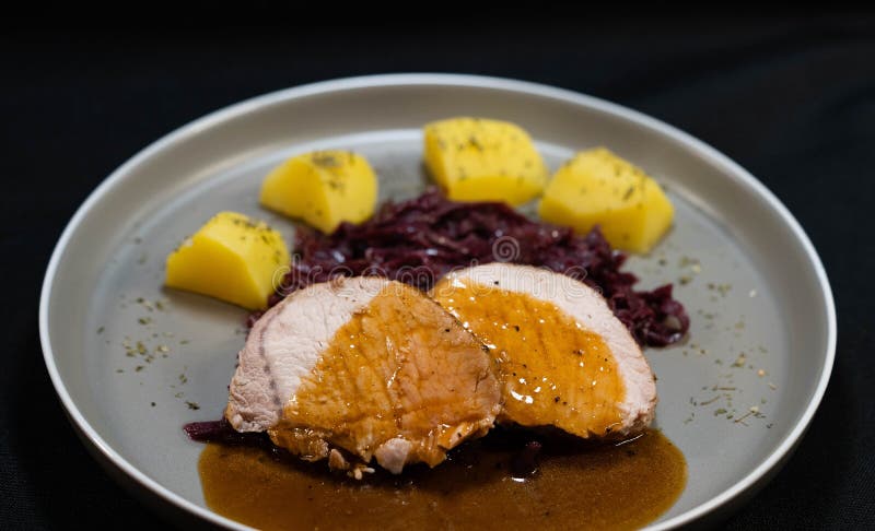 Duroc Pork rips stock image. Image of herbs, meal, meat - 262209043