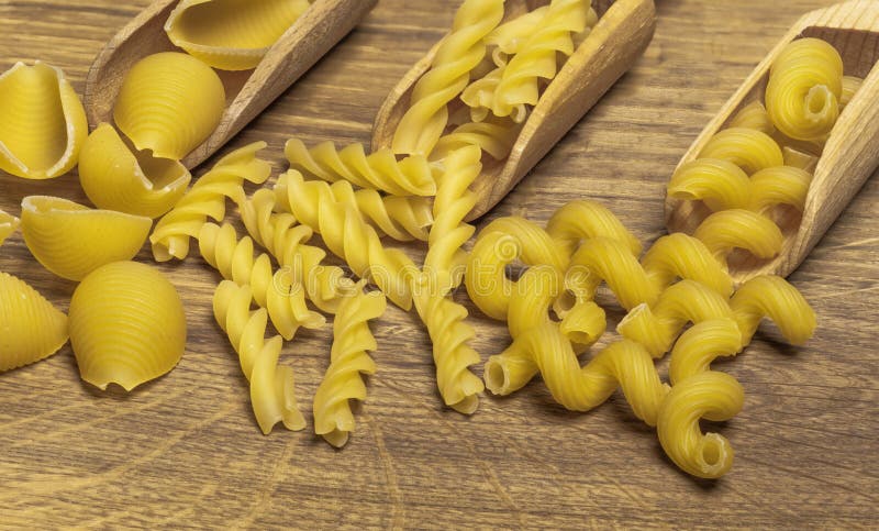 Durum Wheat Pasta of Various Shapes and Types Stock Image - Image of ...
