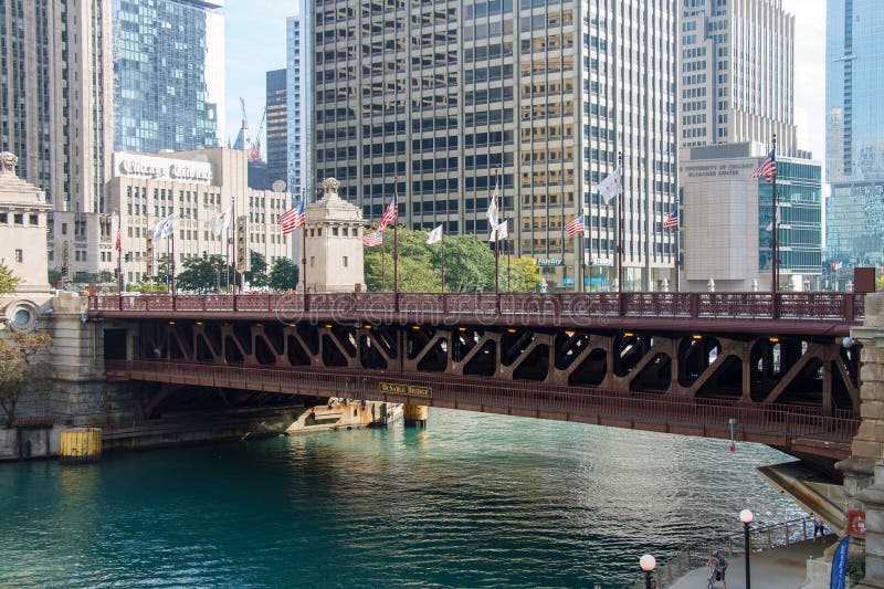DuSable Bridge Modern Architecture Buildings, Chicago, IL, USA ...