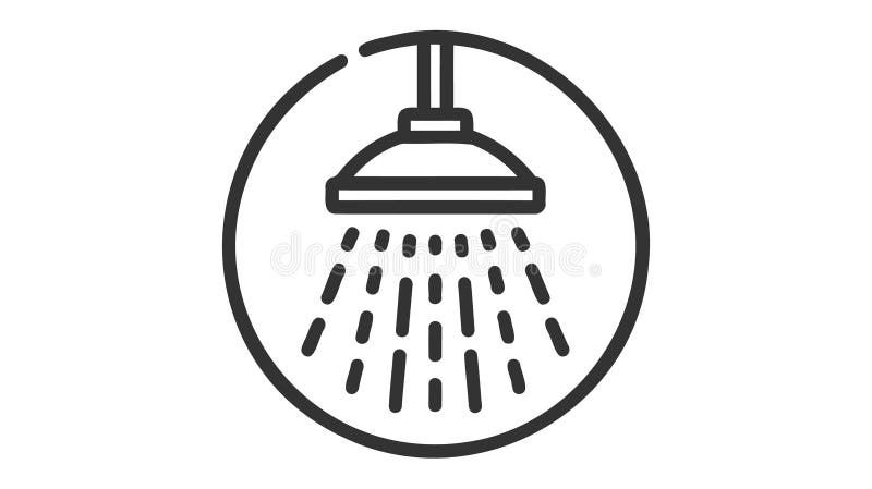 Duschsymbol Auf Weißem Hintergrund. Vektorgrafik Vektor Abbildung ...