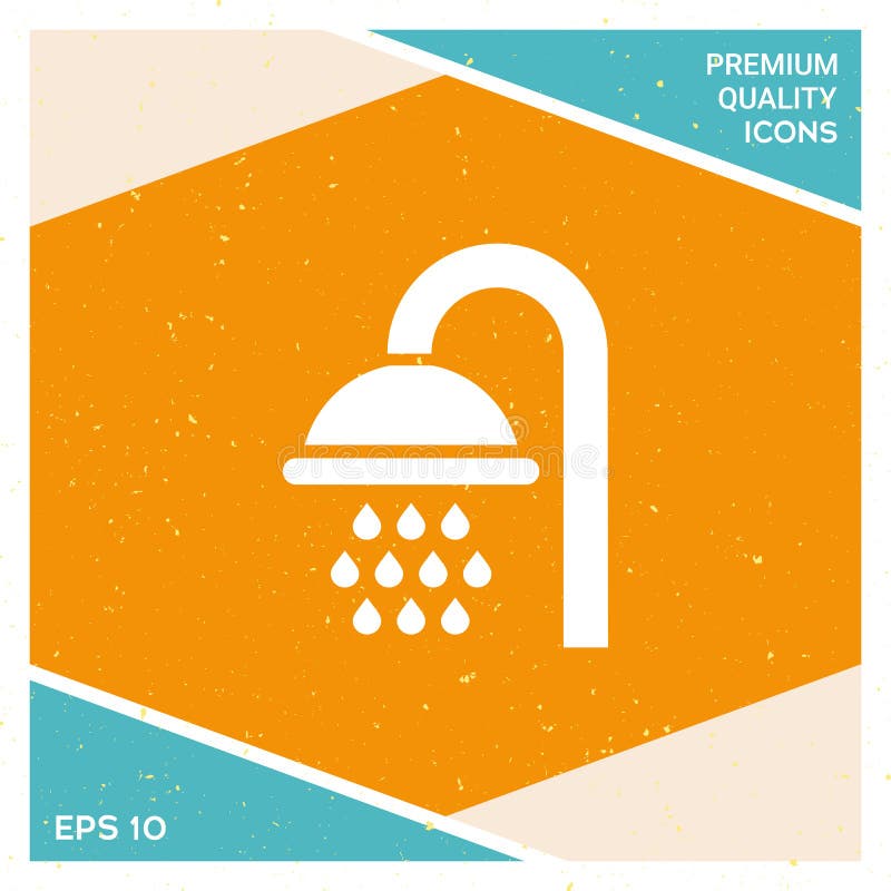 Duschsymbolssymbol vektor illustrationer. Illustration av toalett ...