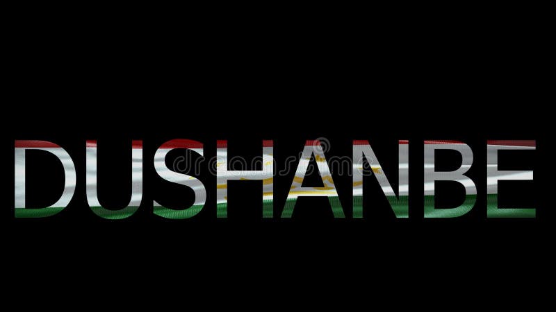Dushanbe Name on Transparent Background. Waving Flag Stock Footage ...