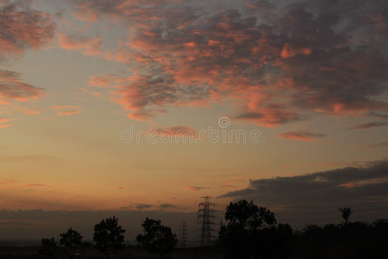 Dusk in the afternoon stock photo. Image of cloud, cumulus - 191133880