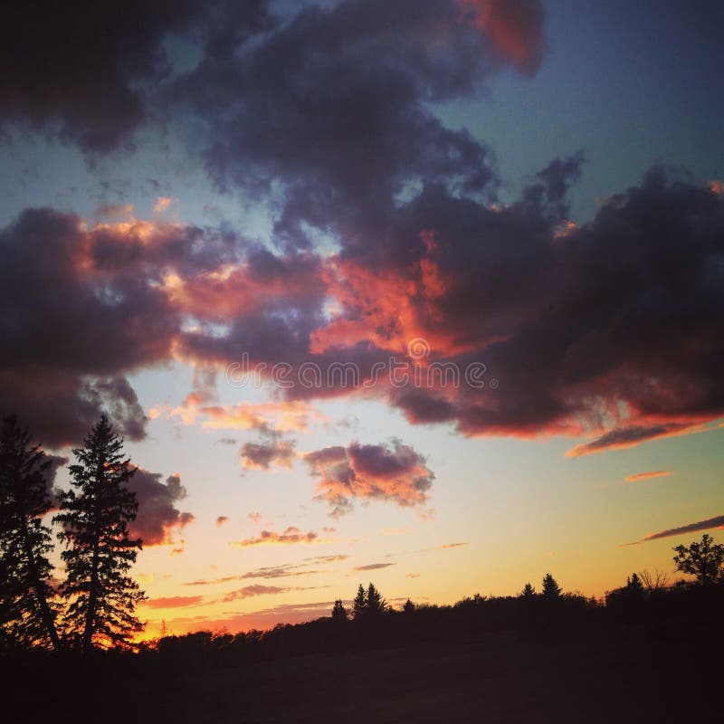 Dusk stock photo. Image of dusk, colorful, trees, beautiful - 65779484