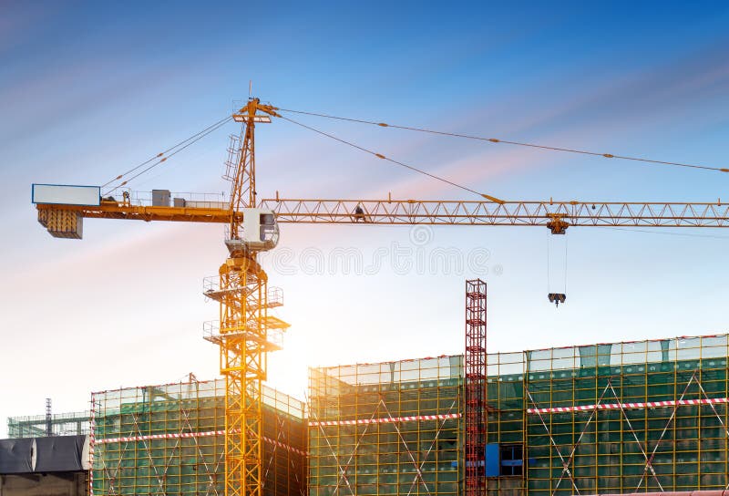 Dusk building site stock image. Image of site, tall - 164880985