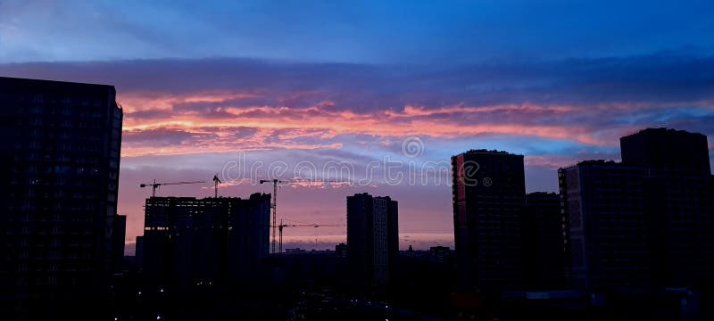 Dusk, Dawn, Night, Reflection, Skyscraper Stock Photo - Image of ...