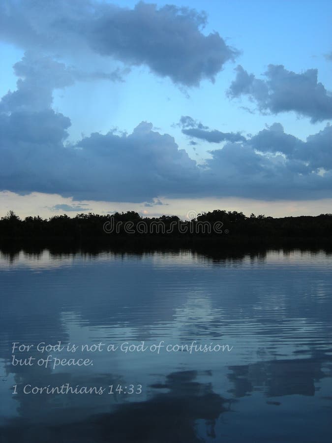 Dusk at Lake stock image. Image of scripture, lake, clouds - 26851003