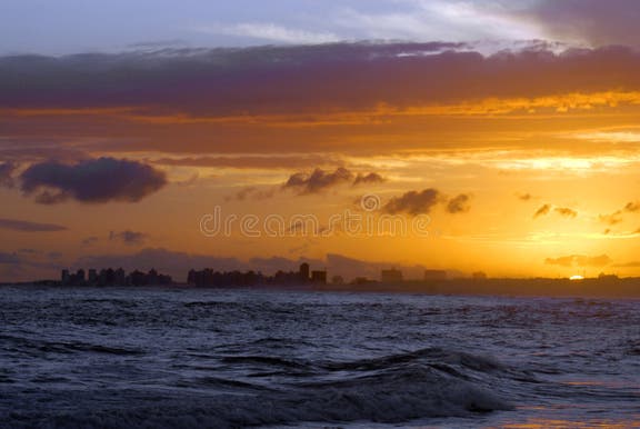 Dusk Landscape Beach in Punta Del Este Stock Photo - Image of ...