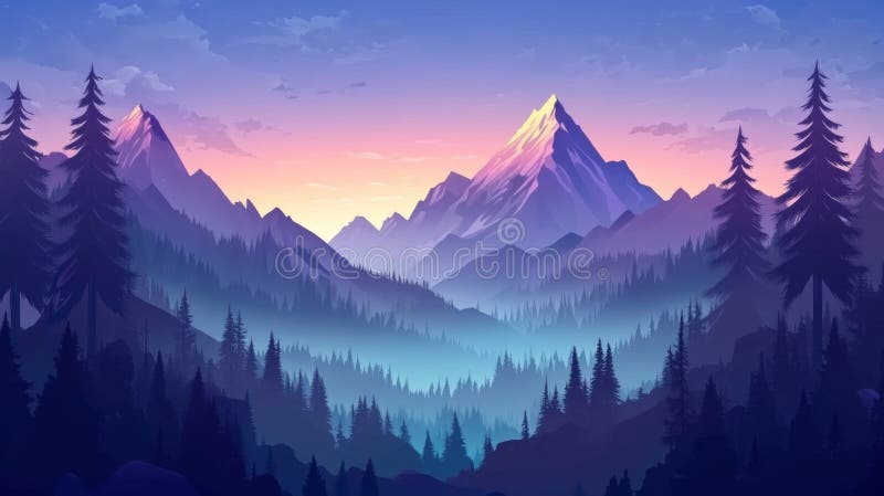 At Dusk, Layered Mountains and Valleys are Captured in Serene Pastel ...