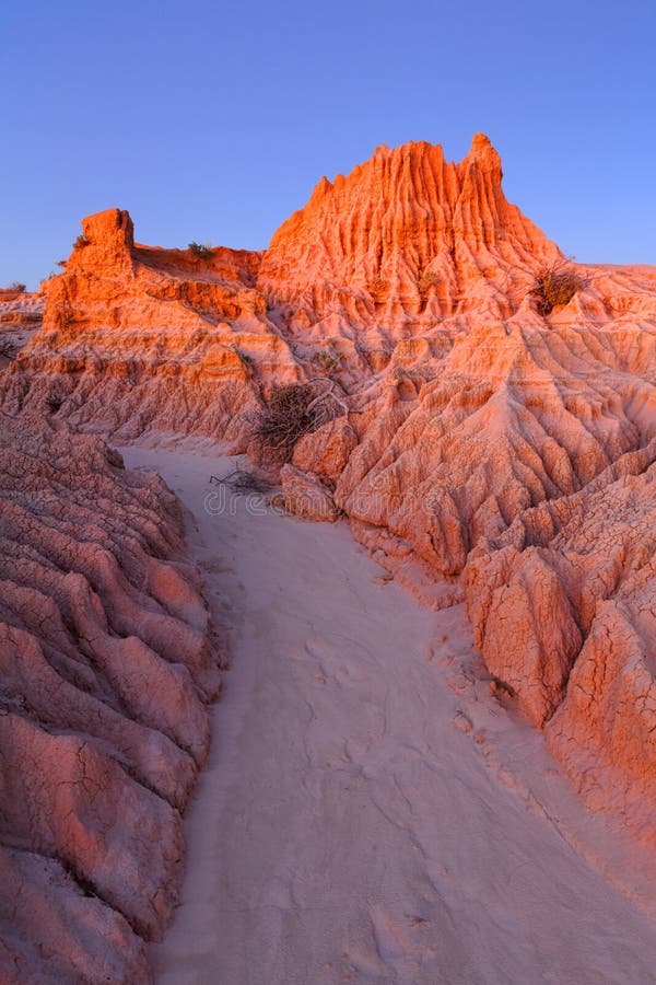 Dusk Light Illuminating the Outback Desert Landforms Stock Photo ...