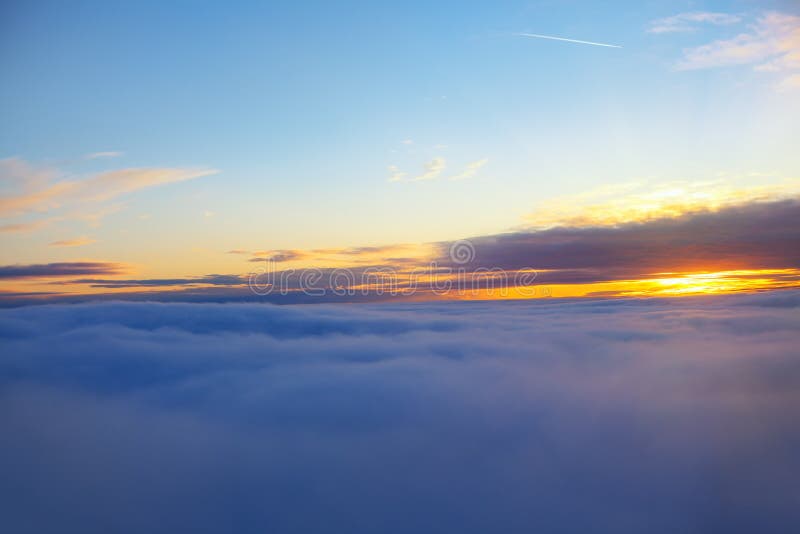 Dusk over the clouds stock photo. Image of cloudy, fantastic - 183244982