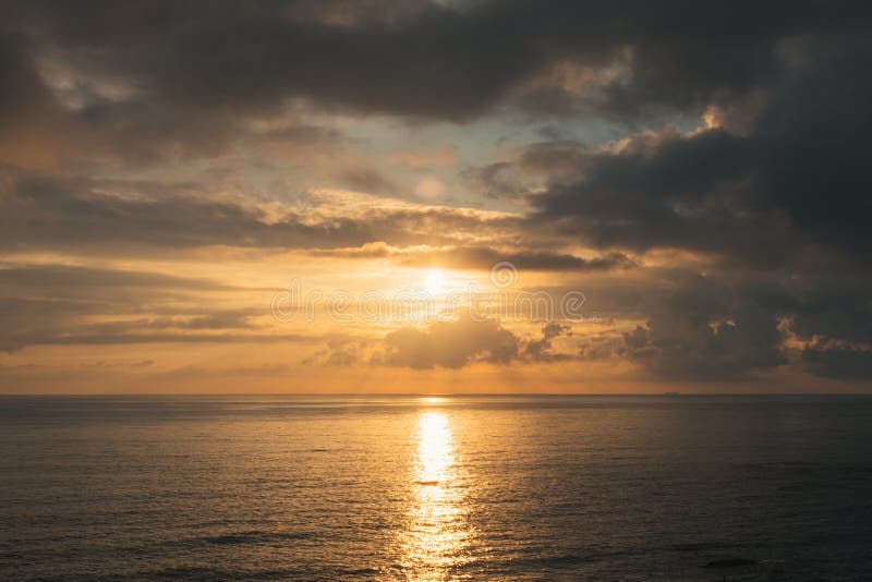 Dusk over the ocean stock photo. Image of vacation, majestic - 240644350
