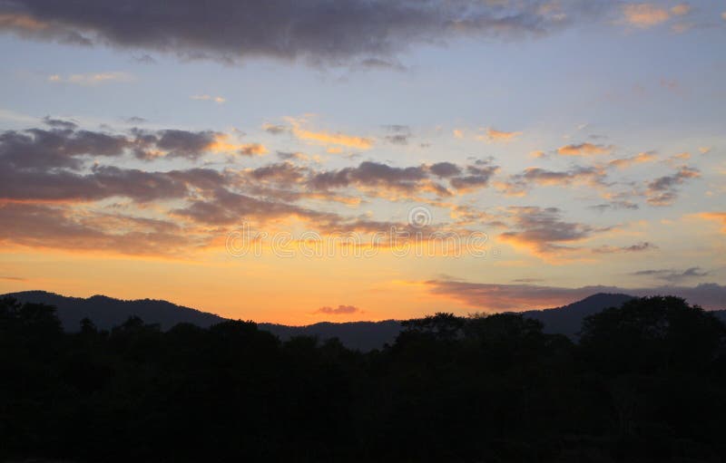 Dusk Sky, Beautiful Cloudscape Stock Photo - Image of light, lonely ...