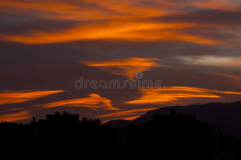 Dusk sky and clouds. stock photo. Image of bright, dark - 89749102