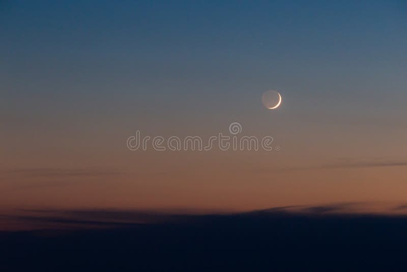 Dusk Sky Landscape and Moon Stock Image - Image of heaven, dreamy ...
