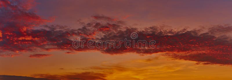 Dusk Sky Sun Setting Nature Panorama Background Stock Photo - Image of ...