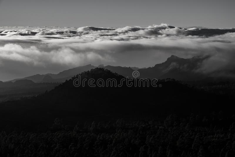 Dusk Time Over the Mountains and Clouds Stock Photo - Image of soft ...