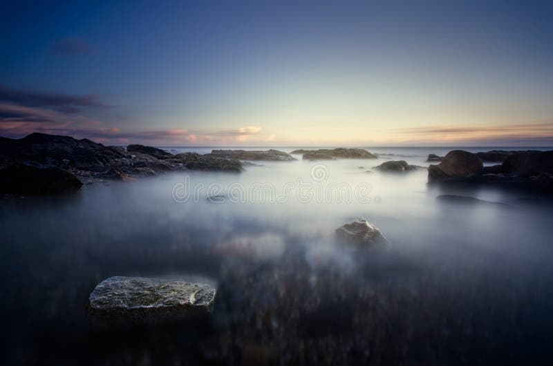 Beautiful Dramatic Light Beach Scene Stock Image - Image of coast, sand ...