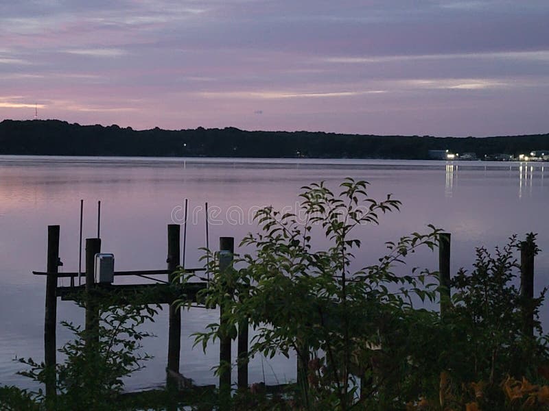 Dusky Dawn on the Chesapeake Bay Stock Photo - Image of dock, sunrise ...