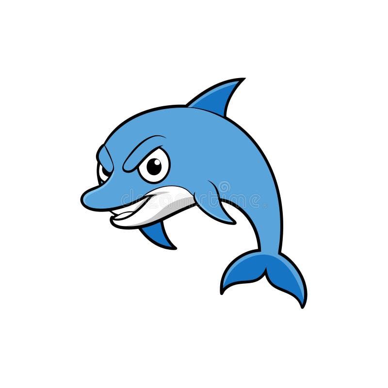 Dusky Dolphin Fish Angry Icon Vector Stock Vector - Illustration of ...