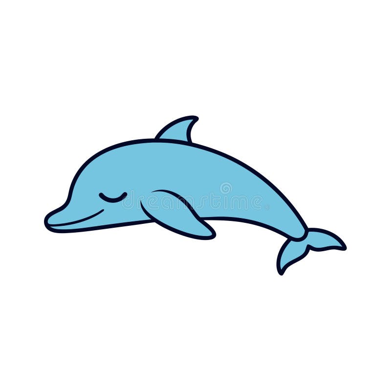 Dusky Dolphin Fish Sleeps Icon Vector Stock Vector - Illustration of ...