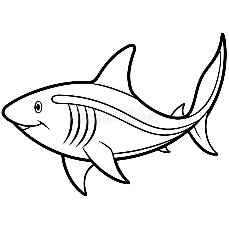 Dusky Shark Fish Sits Icon Vector Stock Vector - Illustration of ...