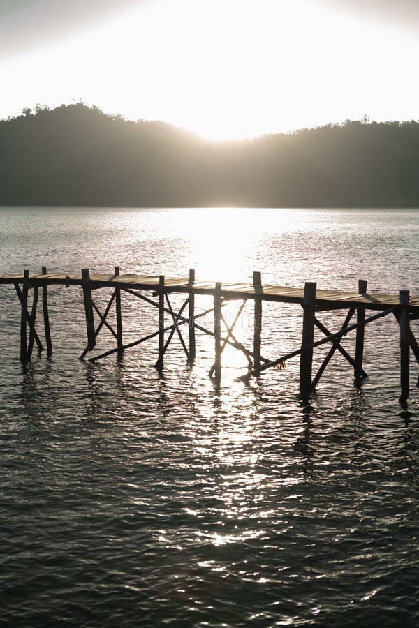 Dusky Sunset in Middle Beach of West Sumatera Stock Image - Image of ...