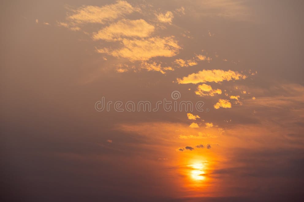 Dusky View of the Setting Sun during Sunset in the Evening. Beautiful ...