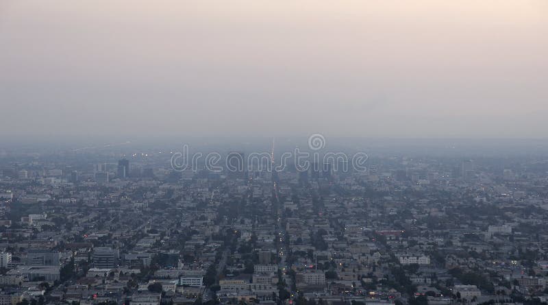 Dusky winter smog stock photo. Image of angeles, streets - 12623972