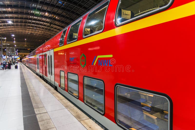 Dusseldorf, Germany - August 14, 2019: Local Train at the City Central ...