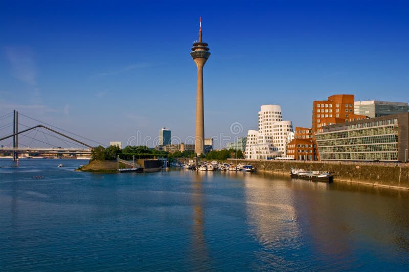 Dusseldorf Skyline stock photo. Image of germany, blue - 5420416