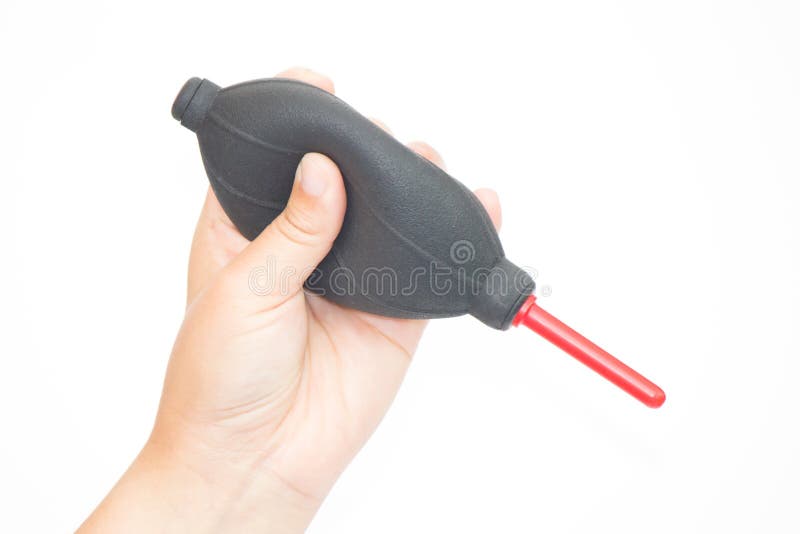 A Dust Air Blower and Hand Isolated Stock Image - Image of dust, flow ...