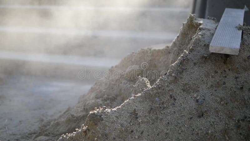 Dust in a Air , Worker Using Industrial Grinder Stock Video - Video of ...