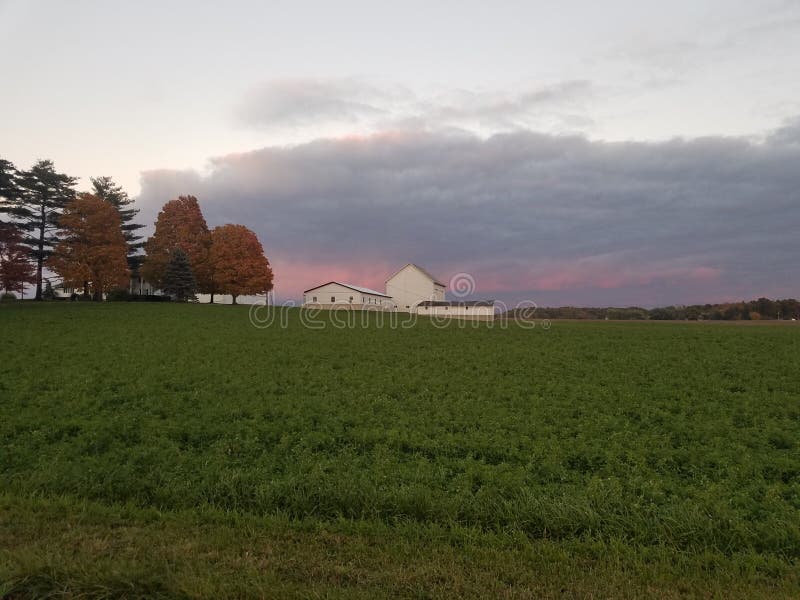 Fall Evening, Dusk Setting on an Amish Farm in Ohio Stock Image - Image ...