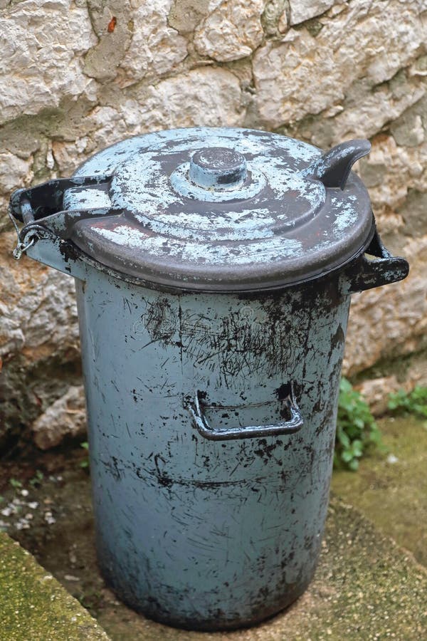 Dust Bin stock image. Image of garbage, metal, vintage - 69496239