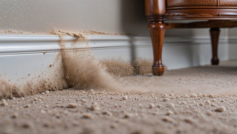 Dust Buildup on Baseboard Behind Furniture Stock Illustration ...
