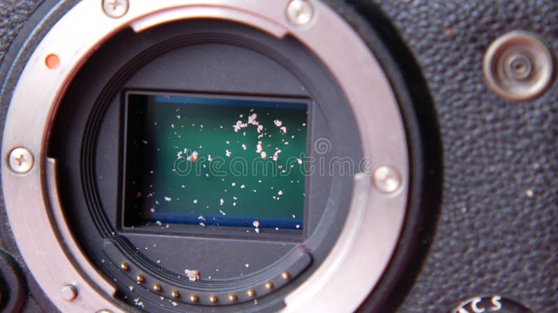 Dust in a Camera Sensor Close Up . Stock Video - Video of maintenance ...