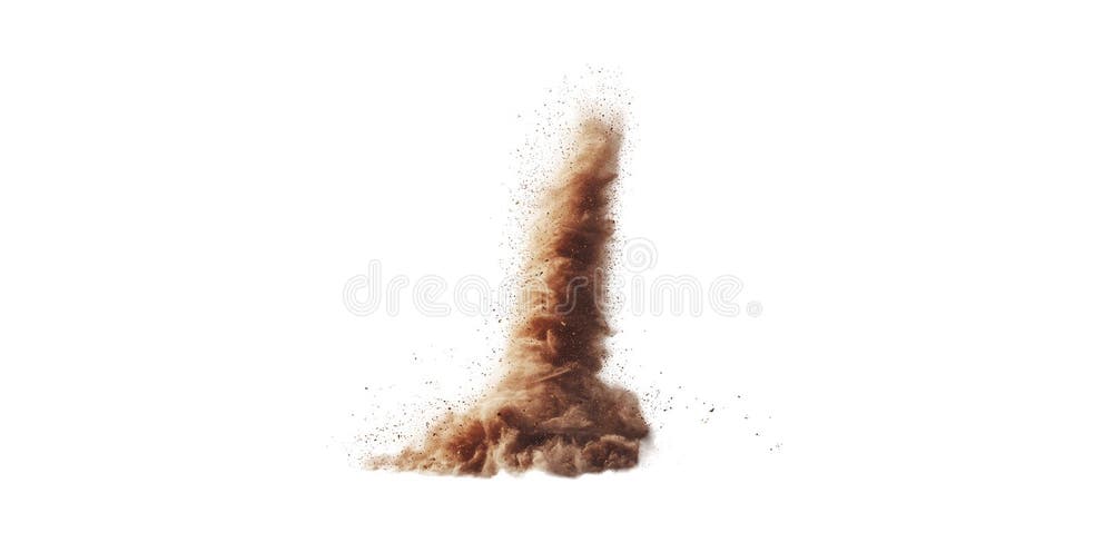 Dust Cloud Explosion. Dynamic Energy and Motion Concept Isolated on ...