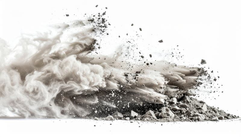 Dust Cloud Explosion Effect, Stone Dust Particles from Sculpture ...