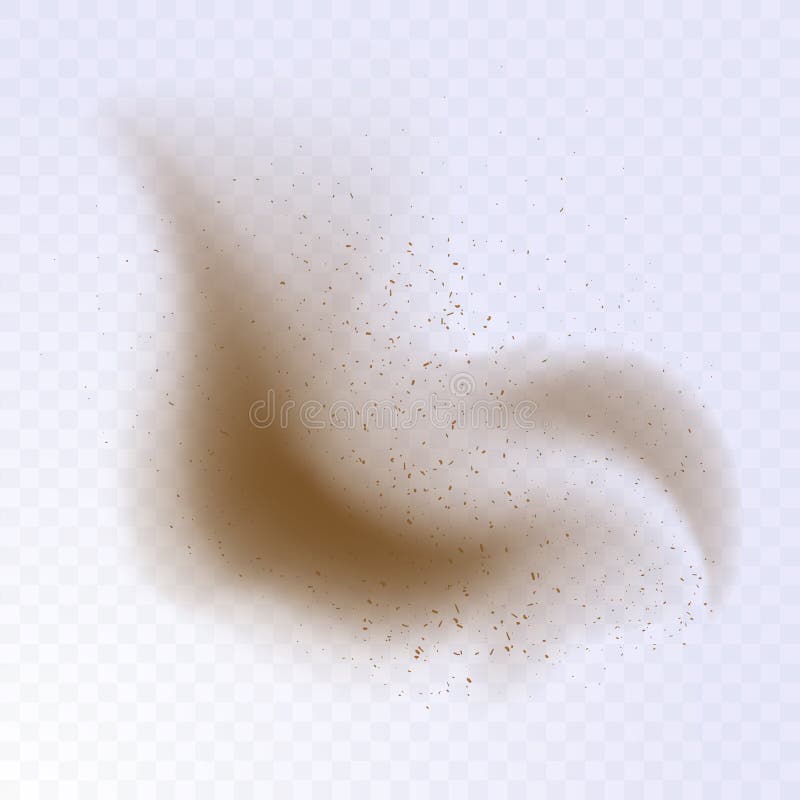 Dust Cloud with Particles. Realistic Vector Illustration on Transparent ...